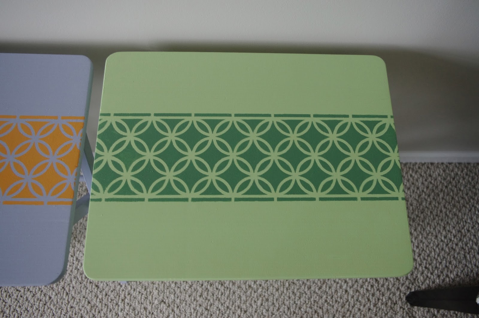 An Easy DIY Upgrade to an Old Set of Tray Tables - Robin Kramer Writes