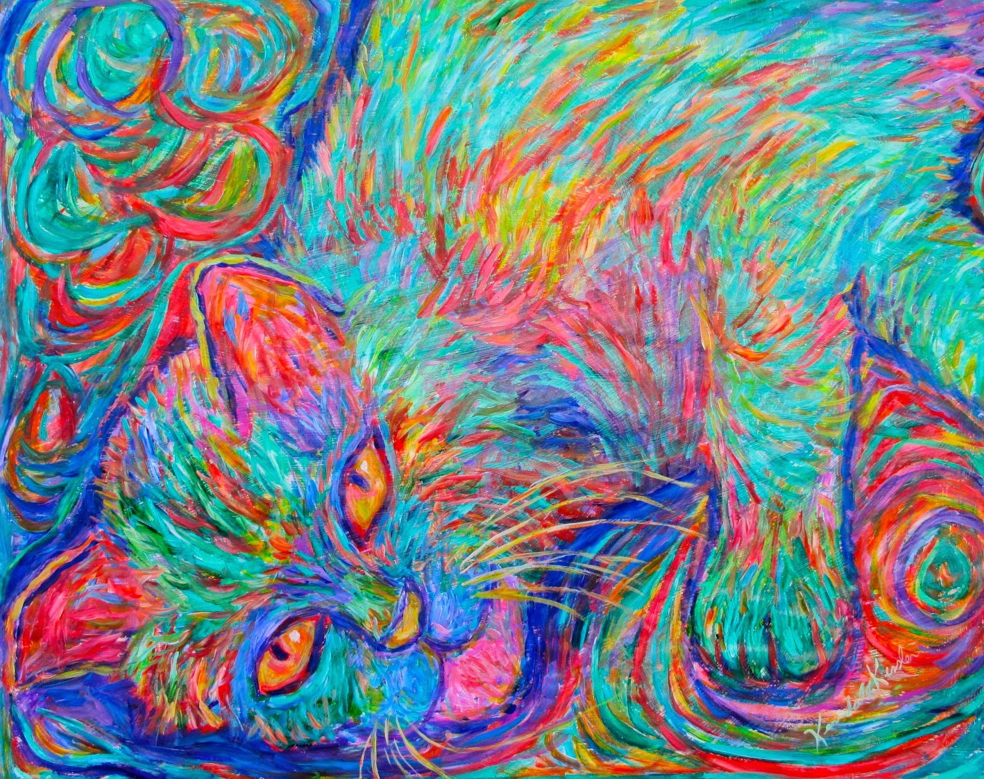 Kendall Kessler Lives to Paint: A Dreaming Cat and Shouldn't he be back ...
