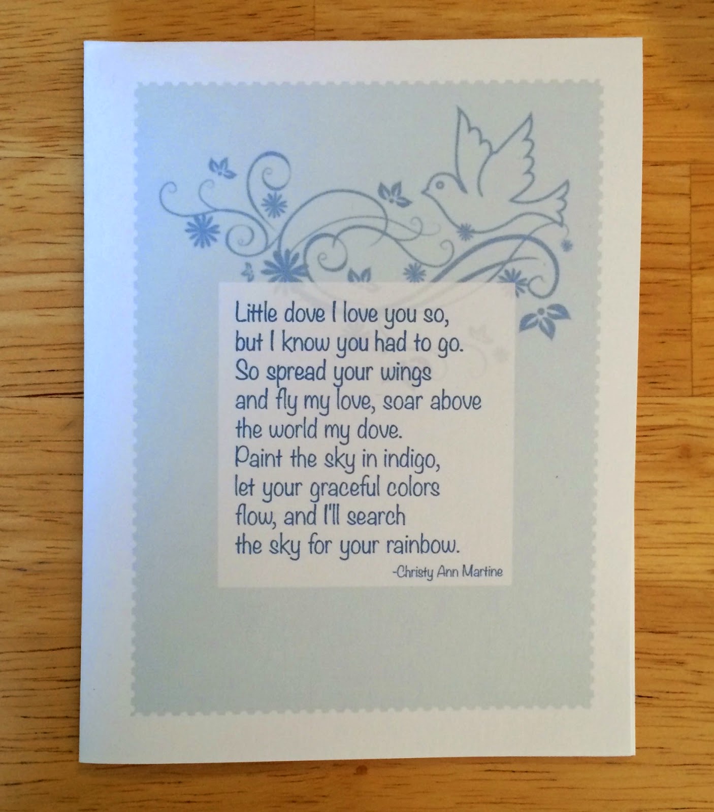 Christy Ann Martine: Feel Better Friends Little Dove Sympathy Card