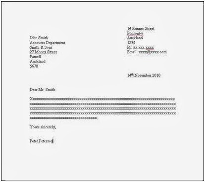 Sample business letter:
