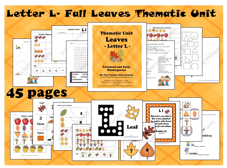 City Teacher Goes Country: Fall Leaves Thematic Unit