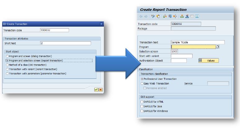ABAP TRANSACTION CODE AND EVENTS
