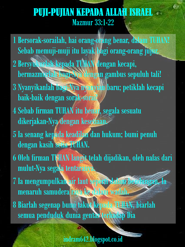 SENI MENULIS ISI HATI TUHAN : PUJI-PUJIAN KEPADA ALLAH ISRAEL, Mazmur ...