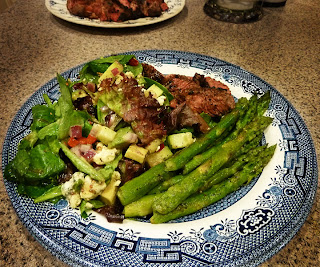 Fluffy Chix Cook: Grilled Ribeye Steak With Asparagus and Blue Cheese ...