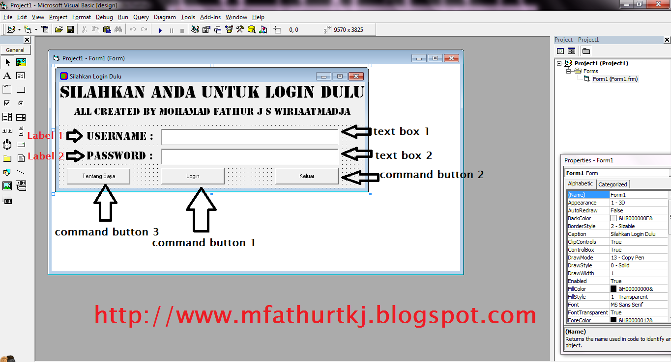 Fathur Wiriaatmadja: Tutorial membuat form login di visual basic 6.0 By ...