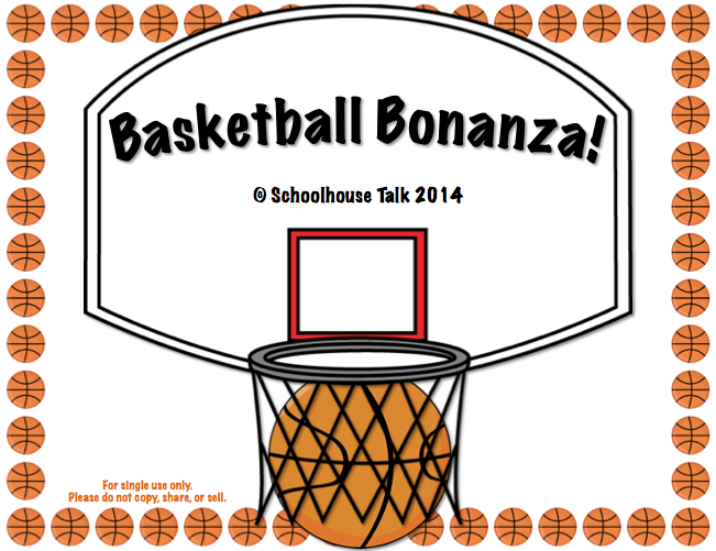Schoolhouse Talk!: Basketball Bonanza! {freebies + activity roundup}