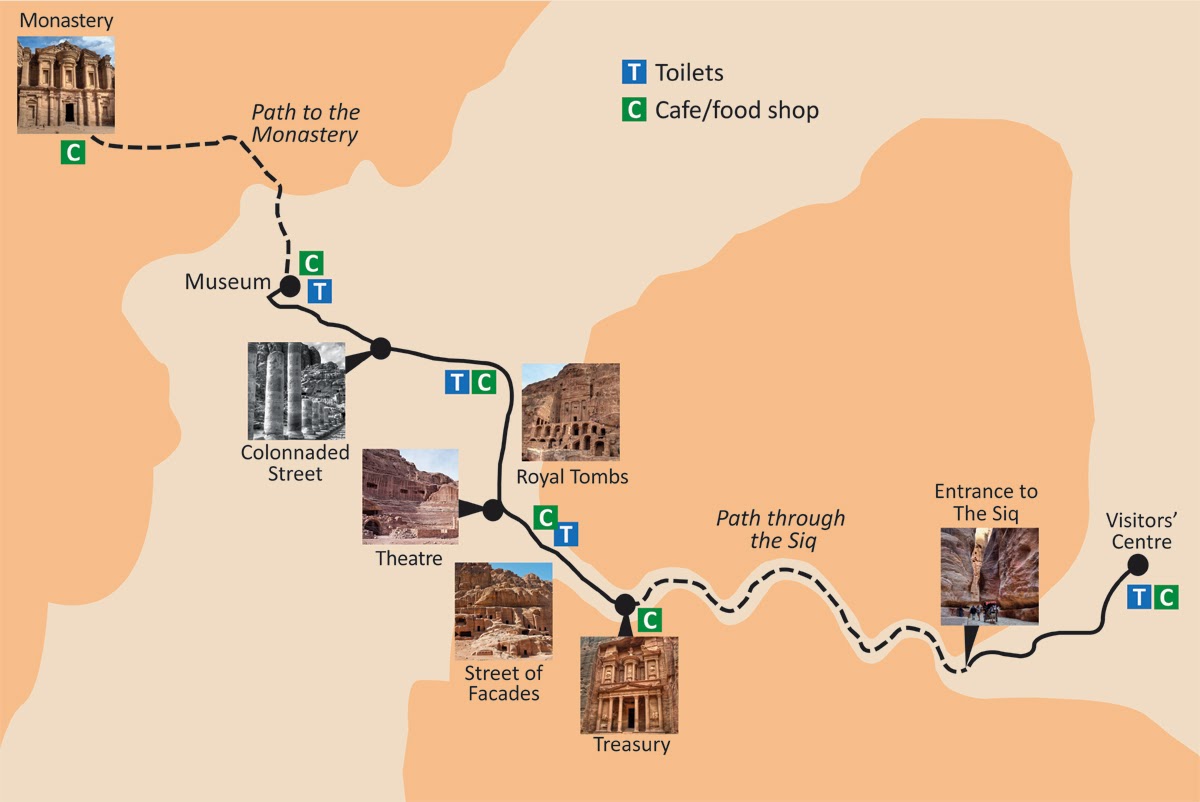 Ancient City Of Petra Map