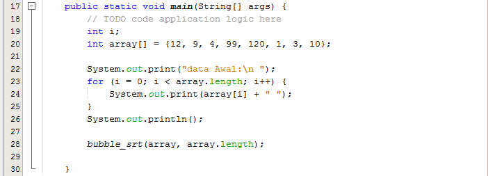 Pengurutan Array Dengan Teknik Bubble Sort Pada Java Netbeans ...