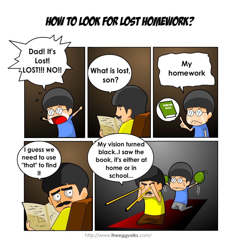 THEEGGYOLKS 蛋黃打点滴: Thursday surprise : Lost Homework