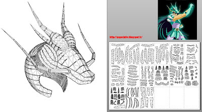 Saint Seiya Shiryu Helmet Papercraft | Papercraft Paradise ...
