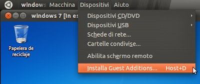INSTALLARE GUEST ADDITIONS DI WINDOWS 7 SU UBUNTU VIRTUALBOX