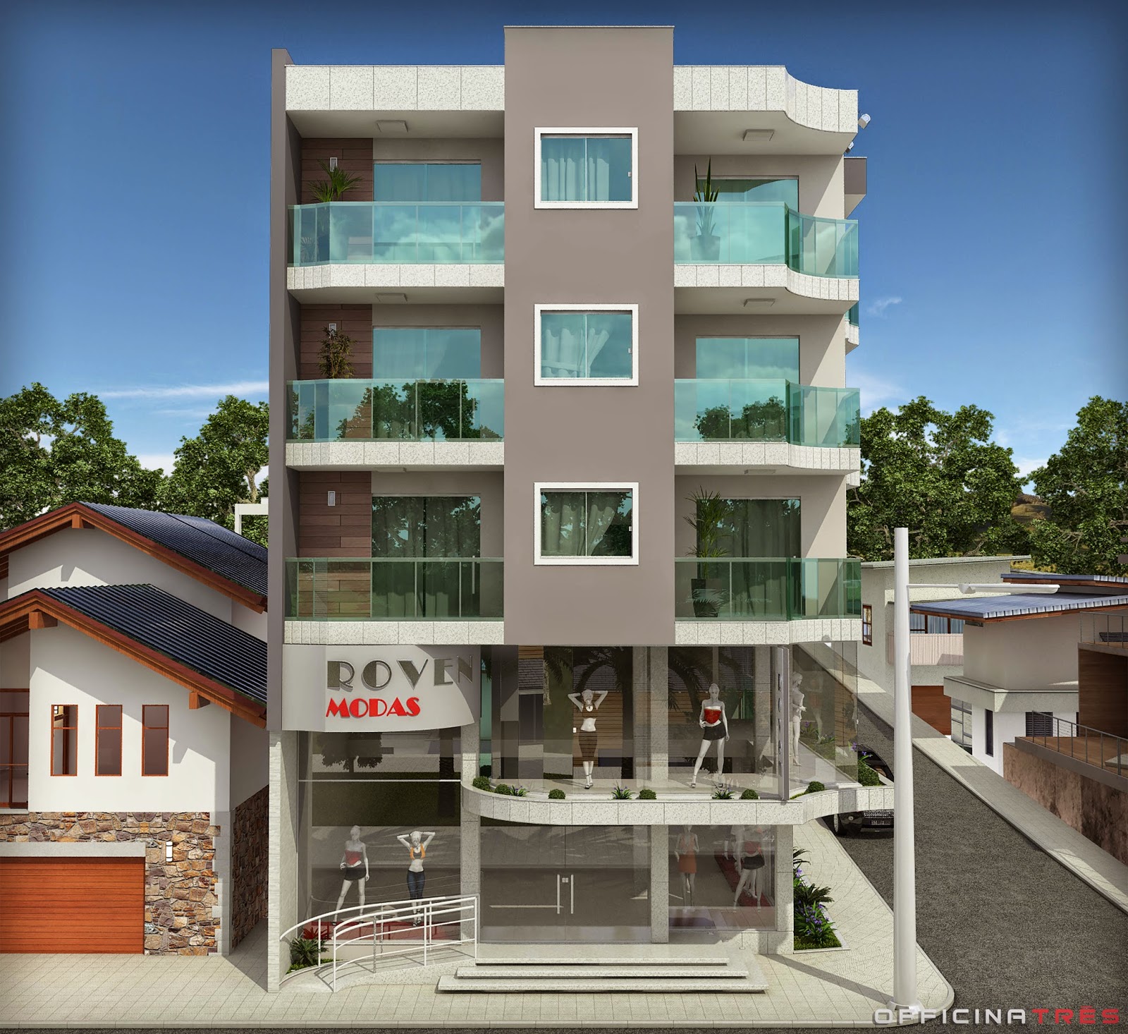 OfficinaTrês: Reforma de prédio misto em Irupi-ES