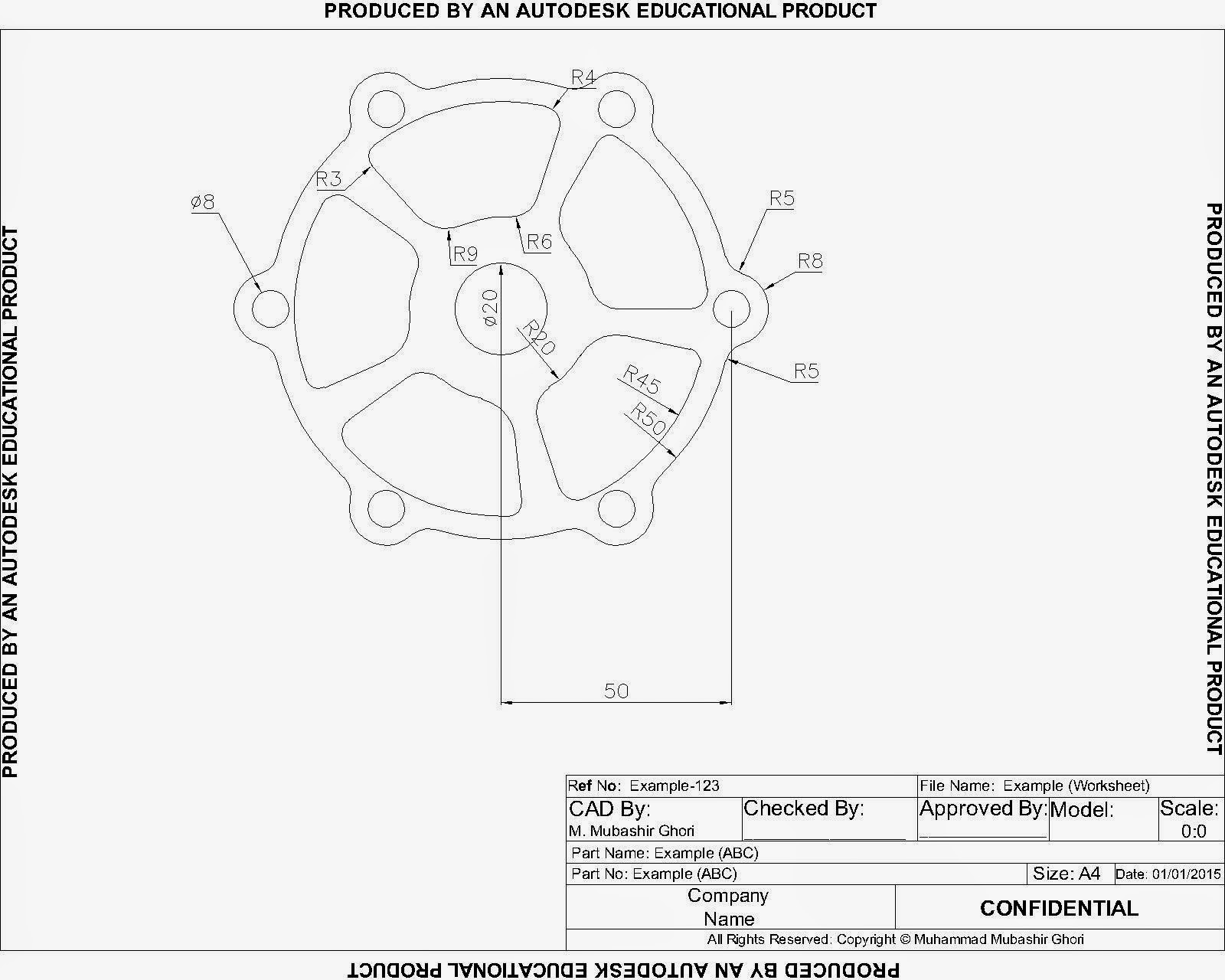 Muhammad Mubashir Ghori: AutoCAD Learning Drawing # 6 (2D / 3D)