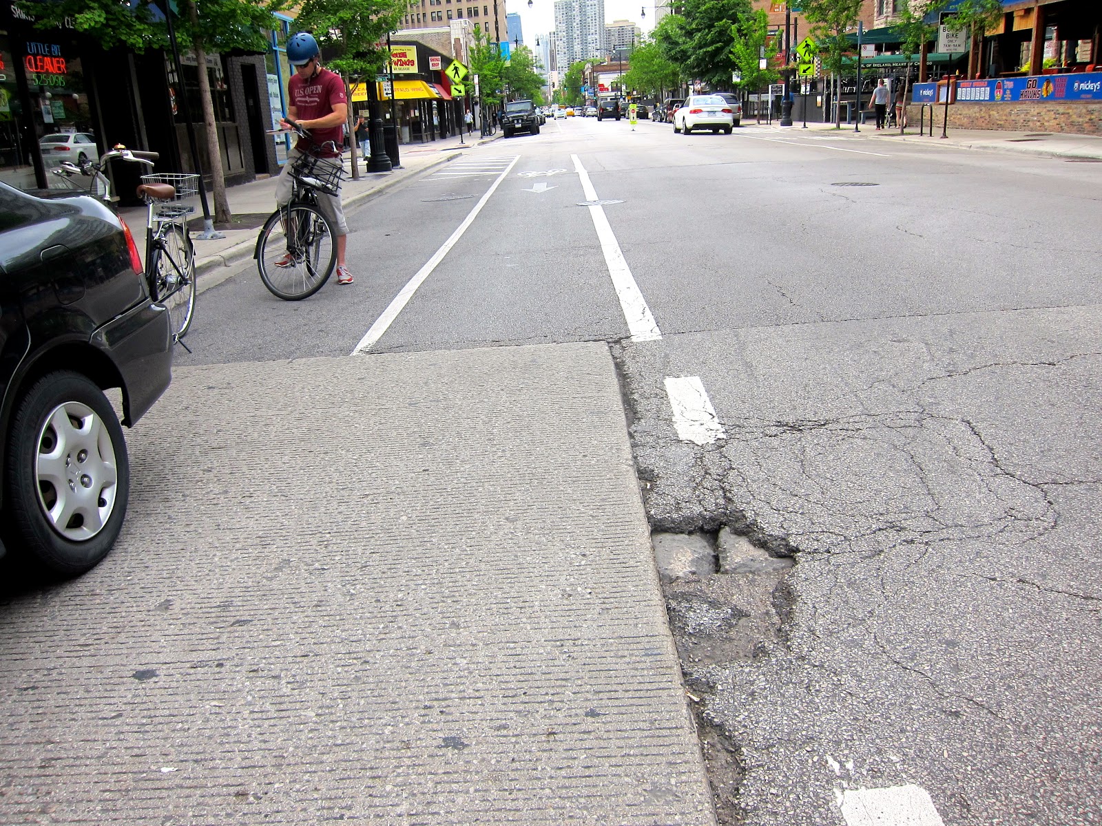 Bike Walk Lincoln Park: Found: Scores of potholes in the bike lanes