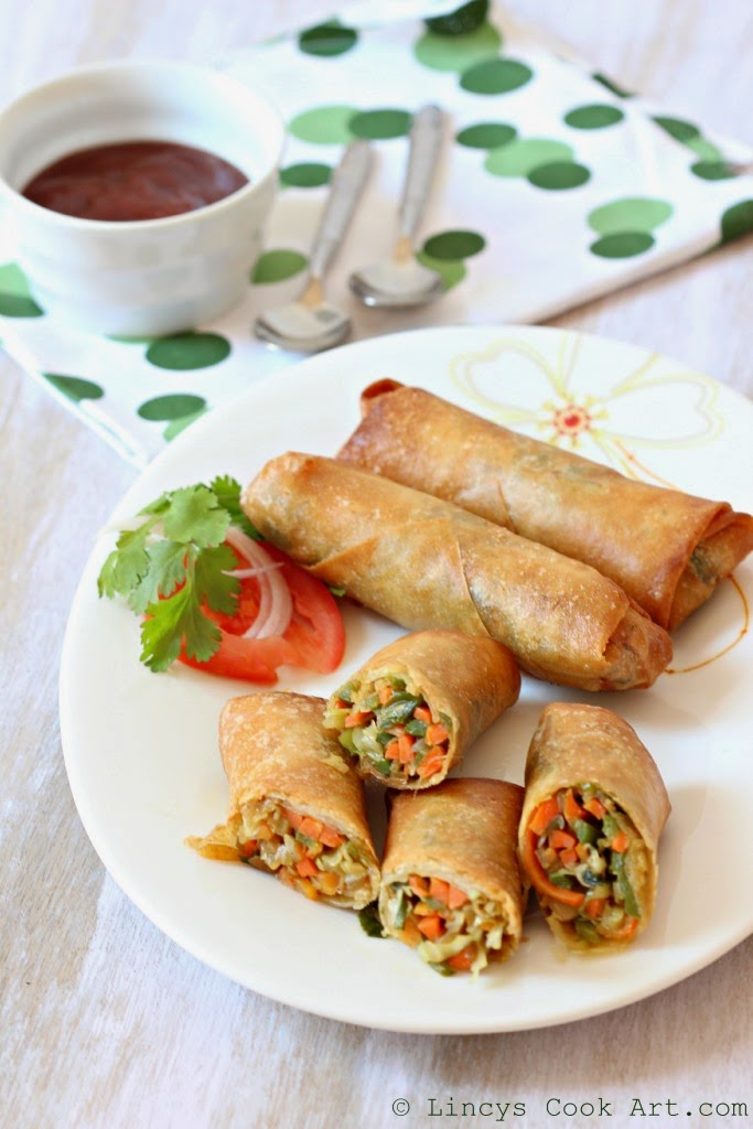 Vegetable Spring Roll ~ Lincy's Cook Art