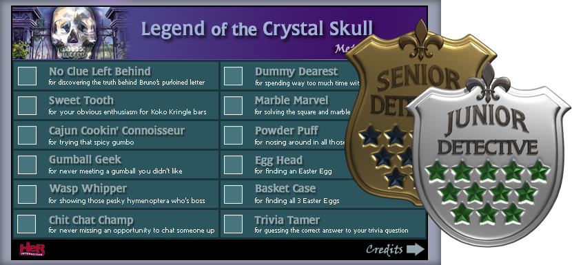 Amateur Sleuth: Awards, Trophies and Badges