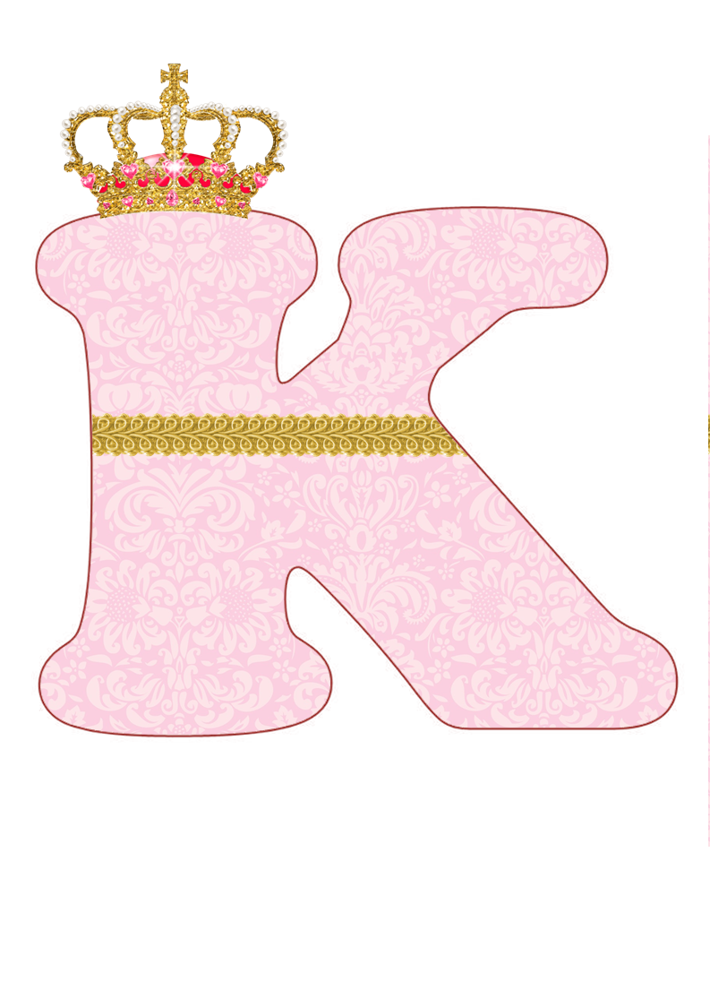 Abecedario Rosa con Corona. Pink Alphabet with Crown. - Oh my Alfabetos!