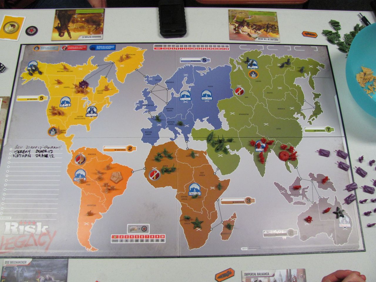 Up the vacuum thingy: Risk Legacy - Session Report - Game 4 (no spoilers)