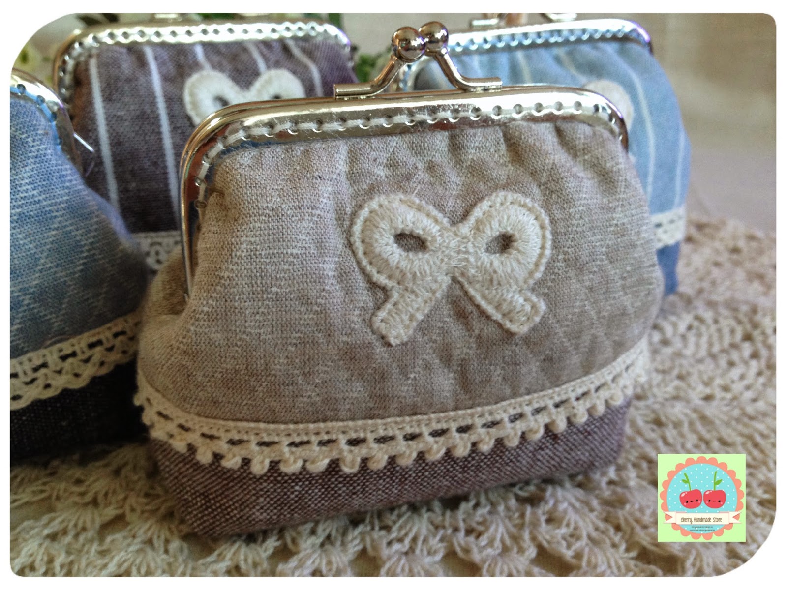 Cherry Handmade Store: Two Tones Metal Frame Coin Purses (Rectangular)