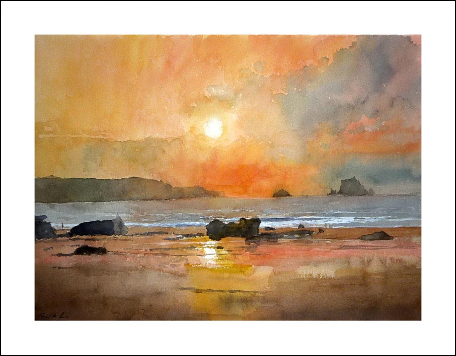 Las acuarelas de Rubén de Luis: Puestas de sol, acuarelas