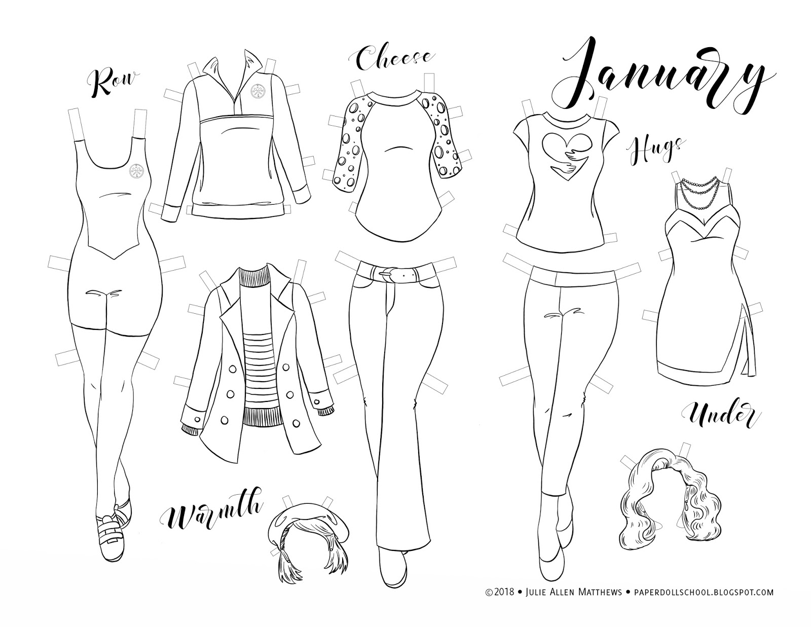 Paper Doll School: January Paper Doll - Set 5