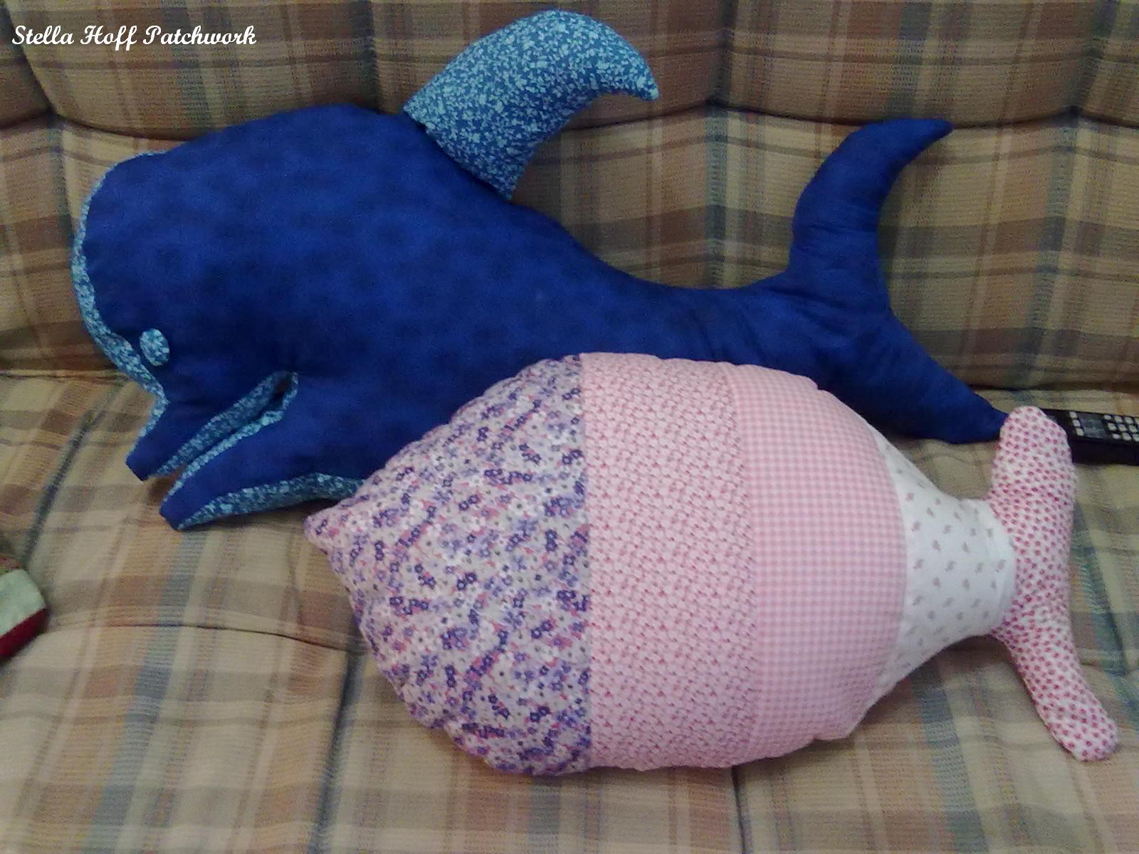 Stella Hoff Patchwork: Almofada de golfinho e de peixe