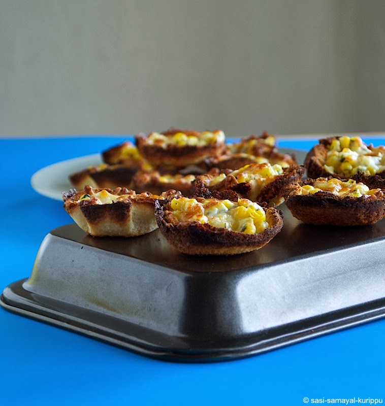SASI'S KITCHEN: Corn-Mozzarella Bread Cups