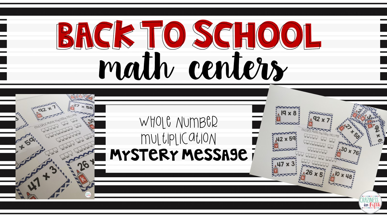 Craziness in Fifth: Back to School Math Centers (4th Grade Review)