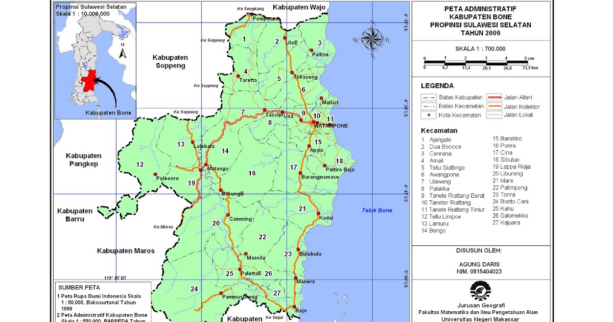 Peta Kota: Peta Kabupaten Bone