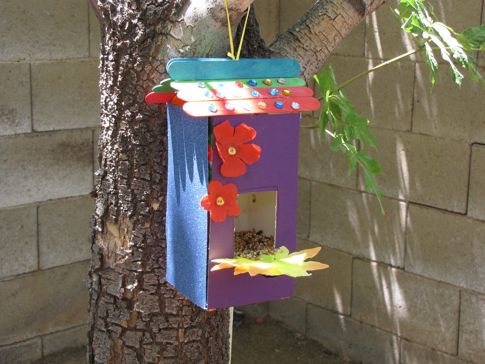 Building Rainbows: Recycled Bird Feeder