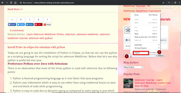 WebElement Locators – Part - 1 - Selenium With Python
