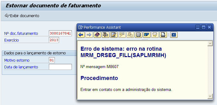 Portal do conhecimento SAP ERP: [MM] - Erro - M8607 - Erro de sistema ...