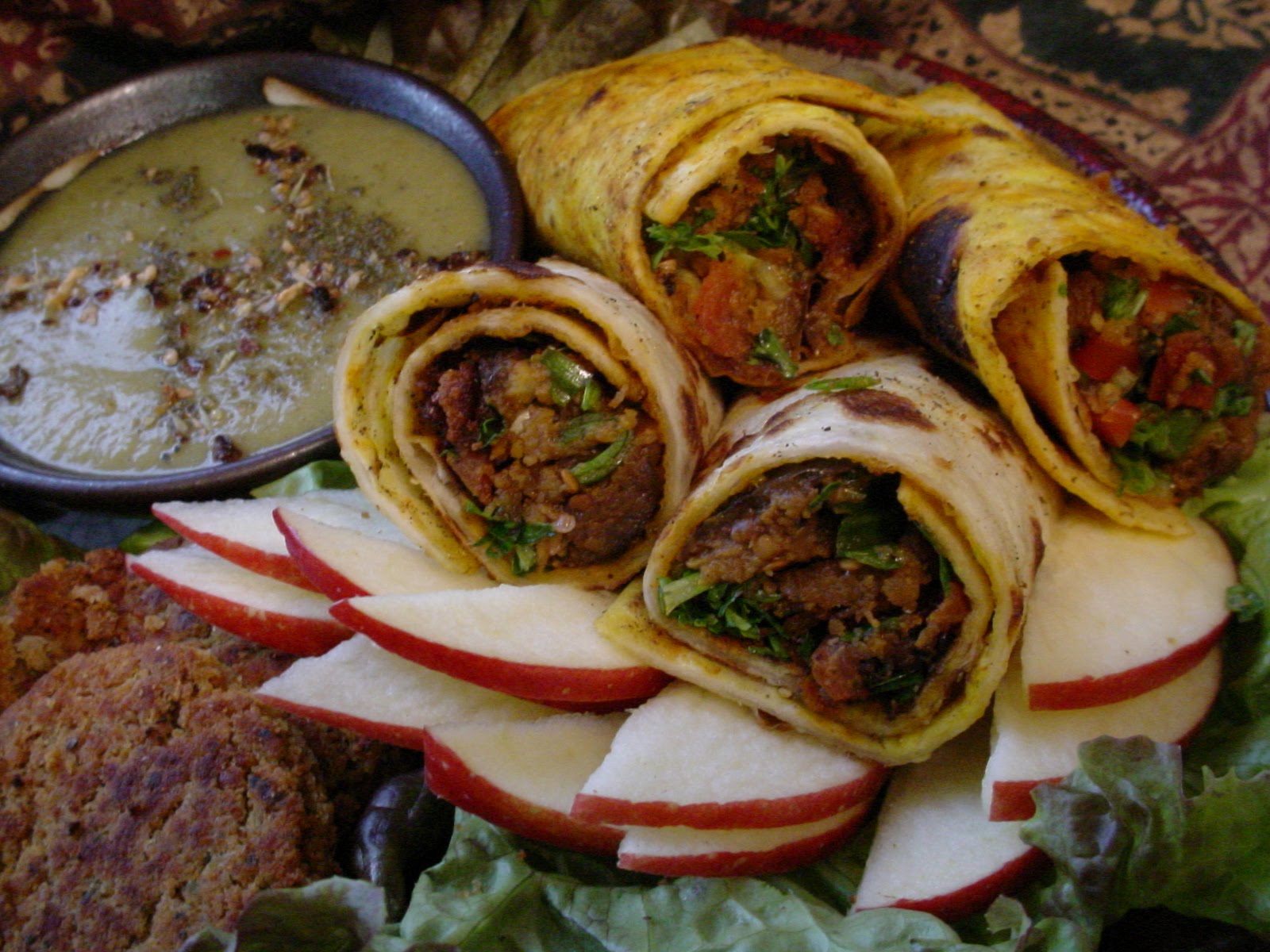 Flitzy Phoebie: Falafel and Roasted Eggplant Burritos