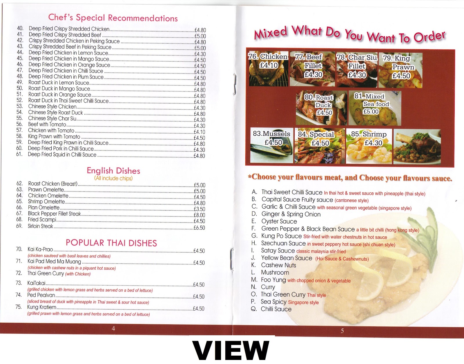 Royal Harris (Restaurant & Take Away Menu)
