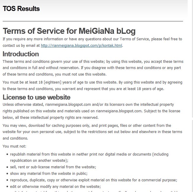 MeiGiaNa bLog: Cara Membuat Terms of Service (TOS) dengan Mudah