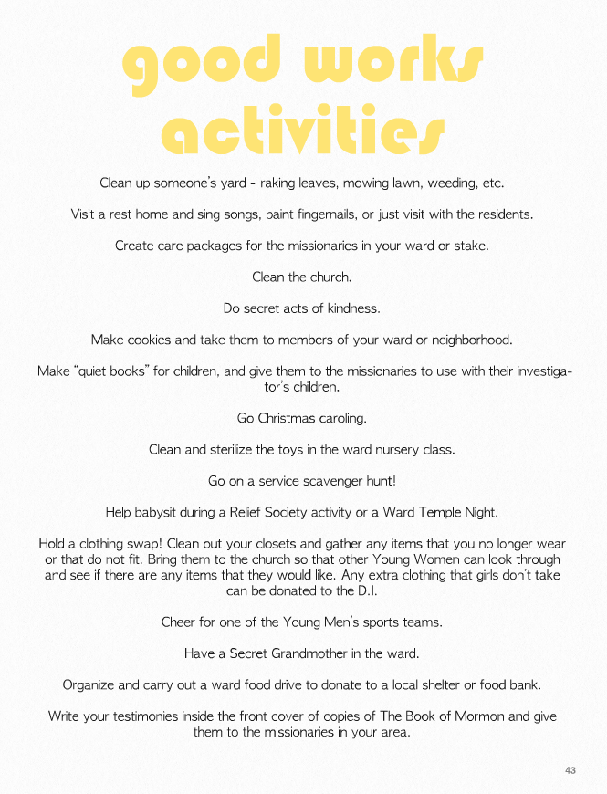 Stand & Shine Magazine: Good Works Activity Ideas