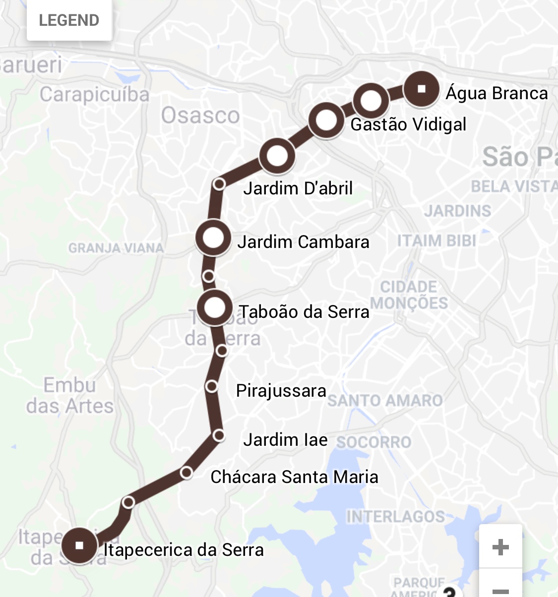 Expansão São Paulo: Linha 21 Marrom