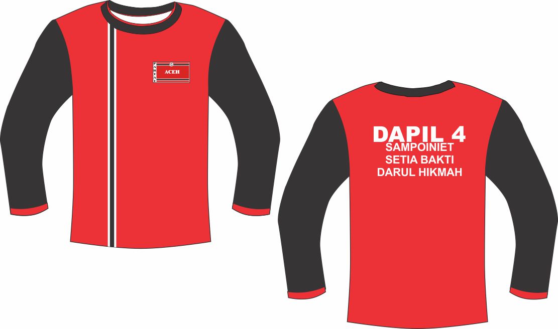 KAOS LENGAN PANJANG PARTAI ACEH WARNA MERAH HITAM Maha Karya ...