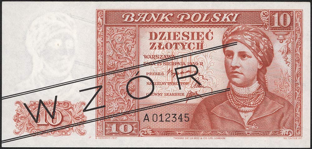 Poland banknotes 10 Polish Zloty banknote of 1939|World Banknotes ...