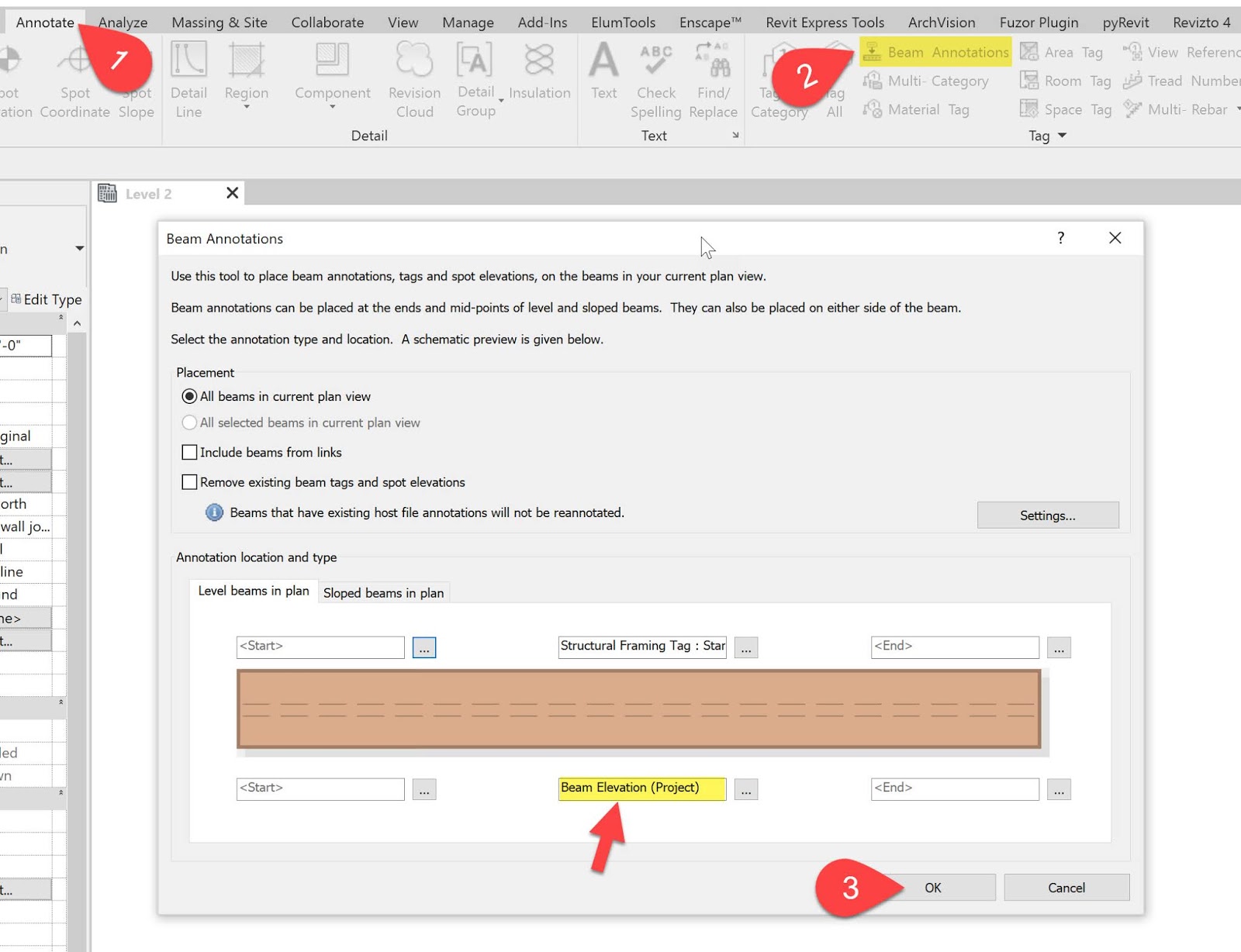 BIM Chapters: Revit 2019 Beam Annotation Elevation Error