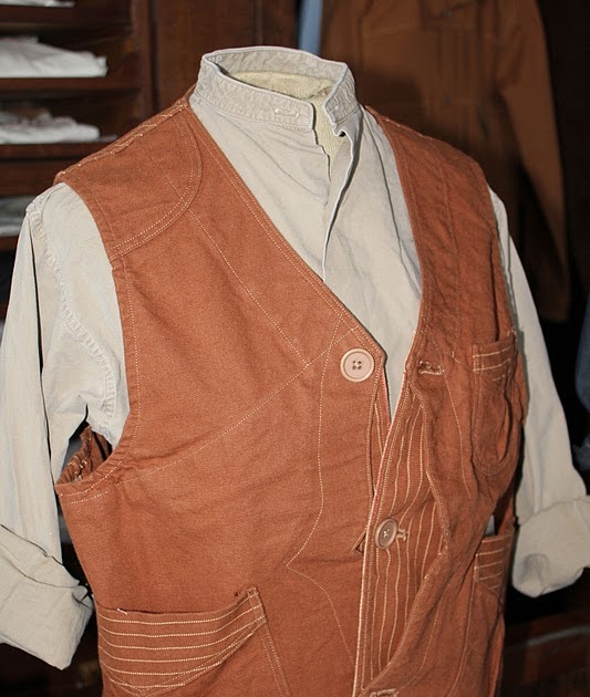 vintage workwear: RISING SUN & CO. New Brown Duck Outdoor Vest Coming Soon