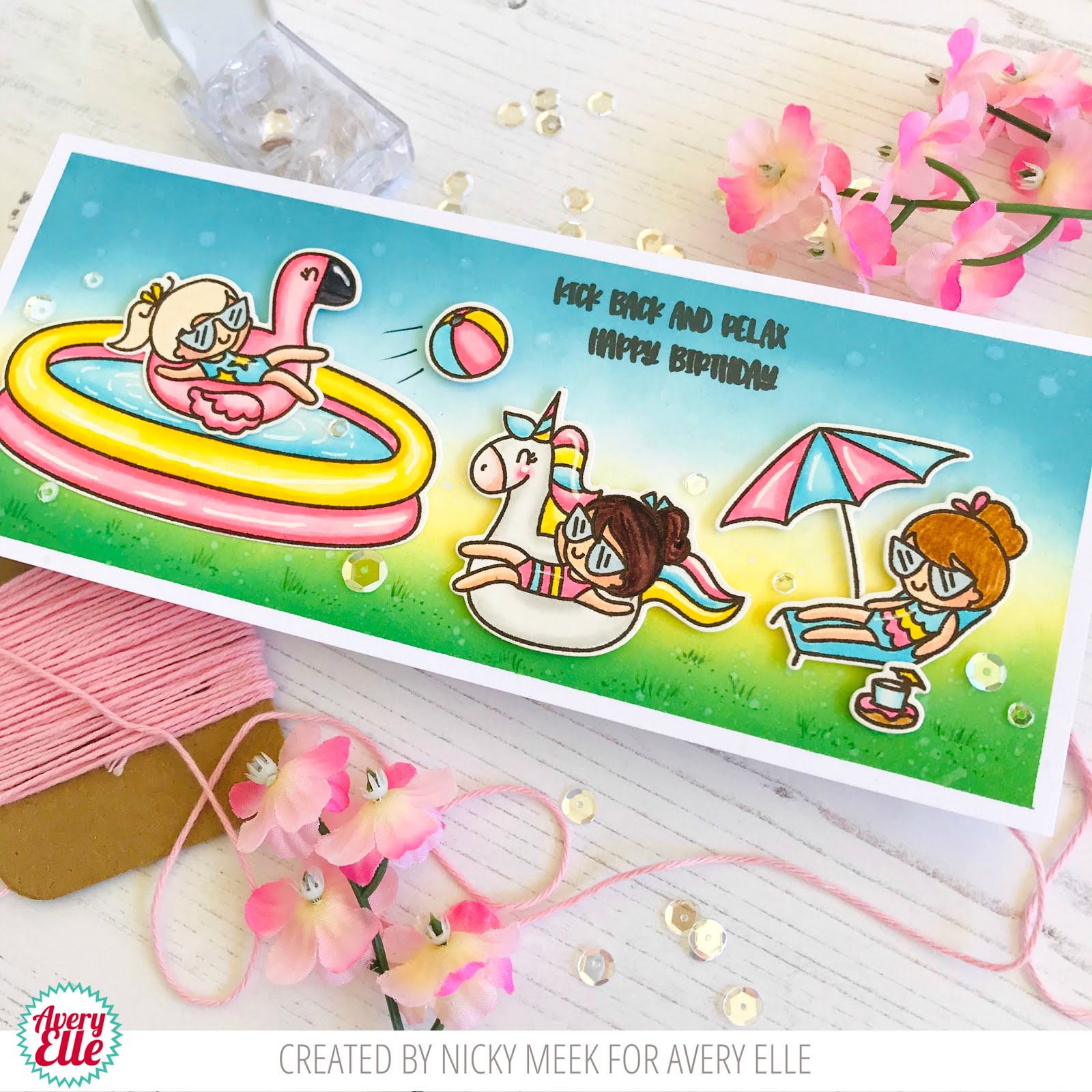 Nicky Noo Cards: Avery Elle New Release Blog Hop - Pool Party
