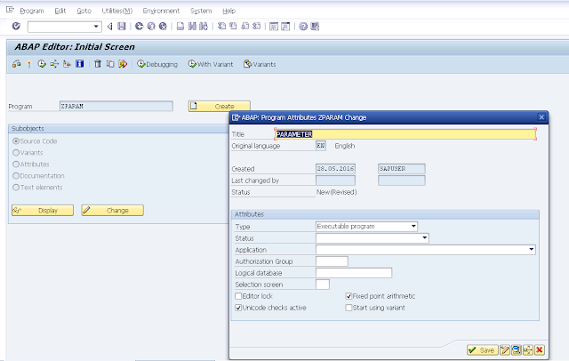 SAP TECH: Parameters