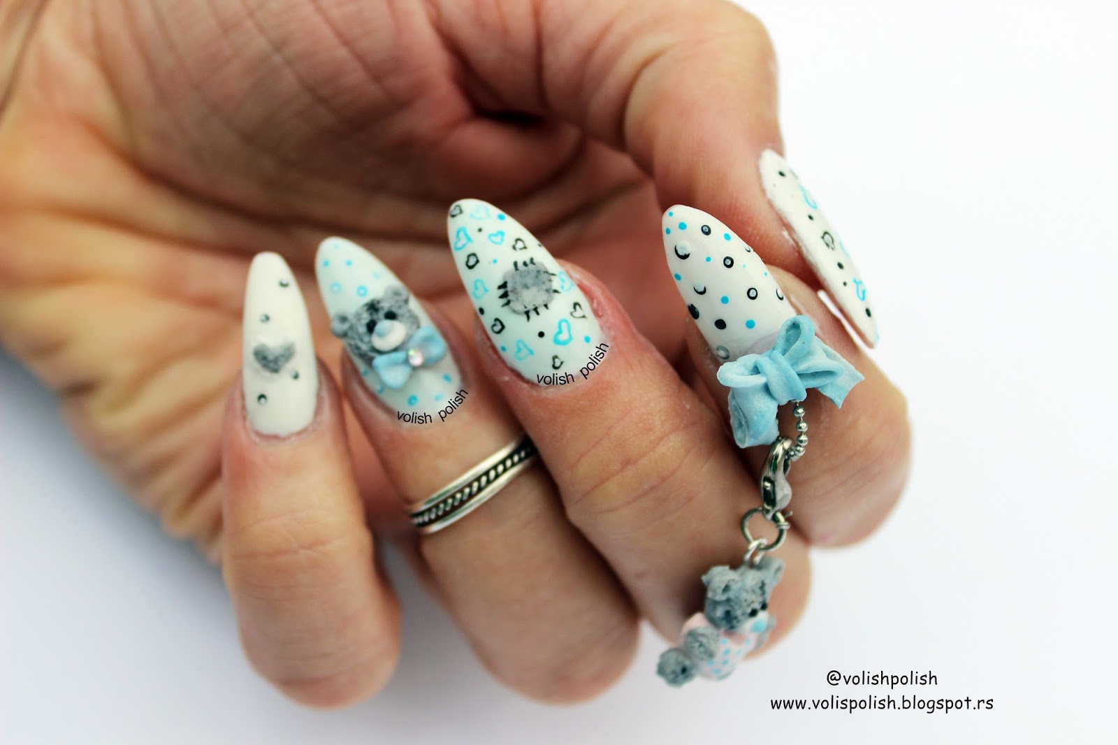 VOLISH POLISH: 3D i 4D nail art: Tatty Teddy Me to You medvedić od akrila