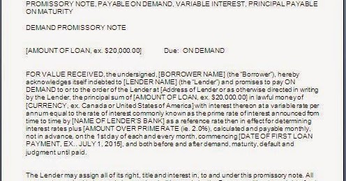 DEMAND PROMISSORY NOTE FORMAT