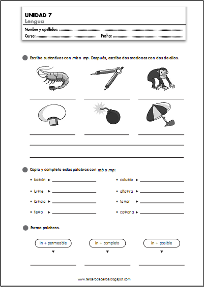 Tareas con la m - Imagui