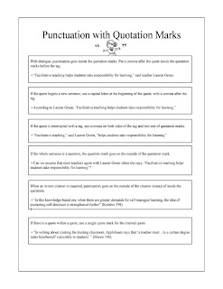 Classroom Freebies Too: Punctuation with Quotation Marks