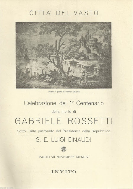 Vasto Gallery: Gabriele Rossetti, poeta e pittore. Un suo schizzo a penna.