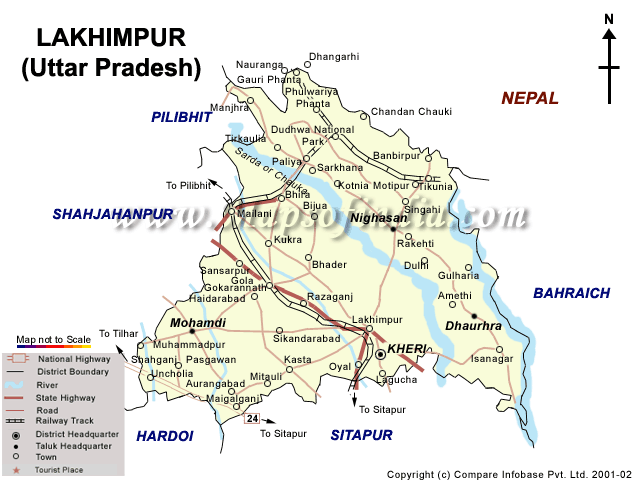 Top Tourist Place India : Map of Uttar Pradesh