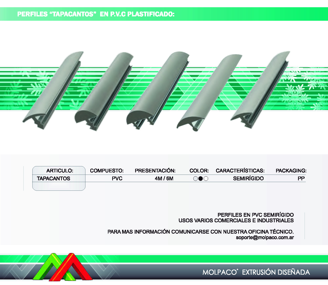 MOLPACO ARGENTINA: PERFILES EN PVC - USOS VARIOS